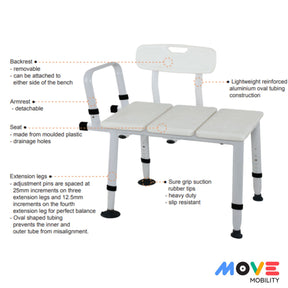 Buy FREEDOM Bath Transfer Bench Adjustable Shower Bench | Move Mobility